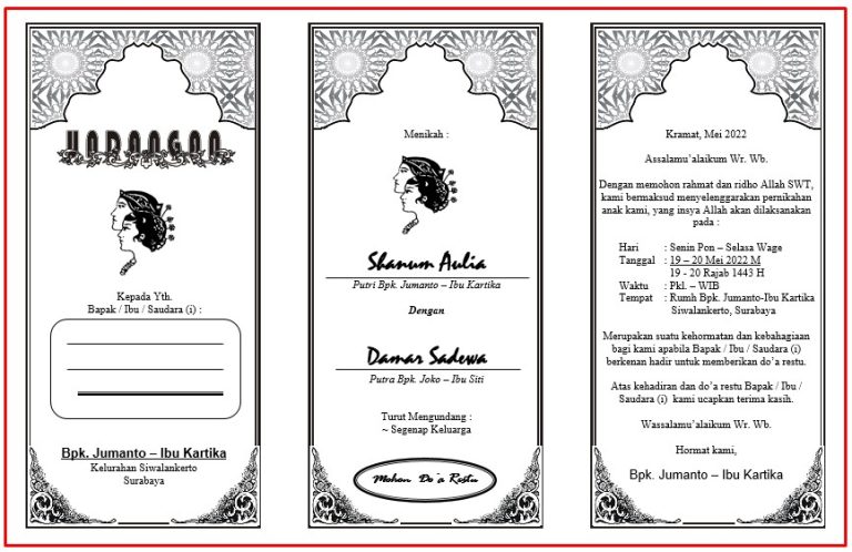 Download 14 Undangan Walimatul Ursy Gratis Format Doc, Docx, Pdf