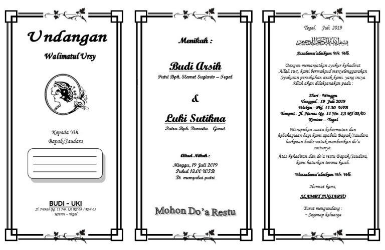Download 14 Undangan Walimatul Ursy Gratis Format Doc, Docx, Pdf