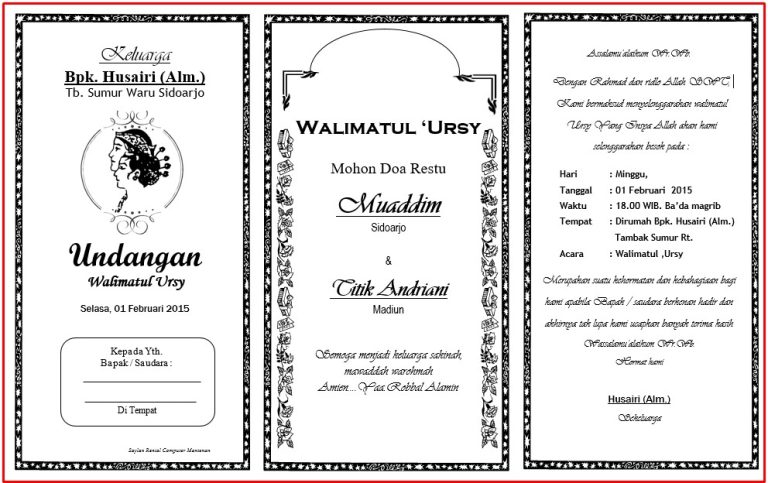 Download 14 Undangan Walimatul Ursy Gratis Format Doc, Docx, Pdf