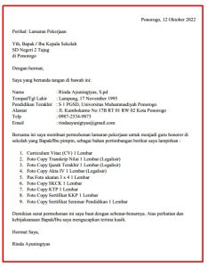 Download 10 Contoh Surat Lamaran Kerja Guru SD Doc Word / Pdf Lengkap