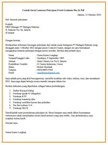 ( Doc ) 20 Contoh Surat Lamaran Pekerjaan Yang Benar Di PT, BUMN, CPNS ...