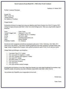 [ Download ] 9 Contoh Surat Lamaran Kerja Di Bank Bca Doc Dan Pdf Bisa Diedit
