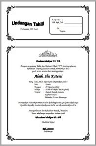 Download Undangan Tahlil PDF 7 Hari, 40 Hari, 100 Hari, 1000 Hari Lengkap