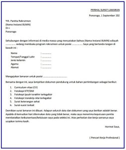 Download Surat Lamaran Kerja Word 2022 Siap Edit Lengkap