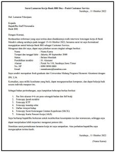 [ Download ] 7 Contoh Surat Lamaran Kerja Bank Bni Doc & Pdf Lengkap