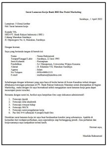 [ Download ] 7 Contoh Surat Lamaran Kerja Bank Bri Doc Pdf Posisi Frontliner, Customer Service ...