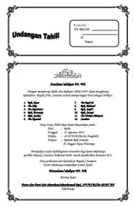 Download Undangan Tahlil Word 7 Hari, 40 Hari, 100 Hari Lengkap